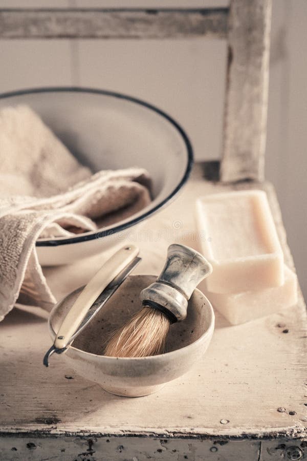 Unique Tools for Shave with Old Razor and Grey Soap Stock Image - Image ...