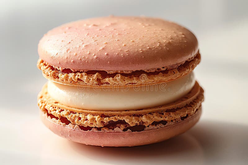 Unique Topped Macaron, Artistic Shadow on White Background, Copy Space ...