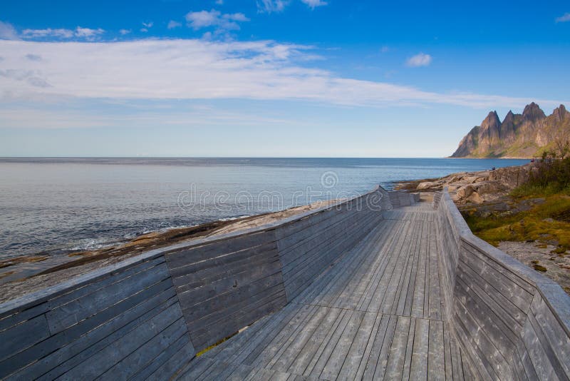 Tourist Boardwalk on Senja Island,Norway Stock Image - Image of beach ...