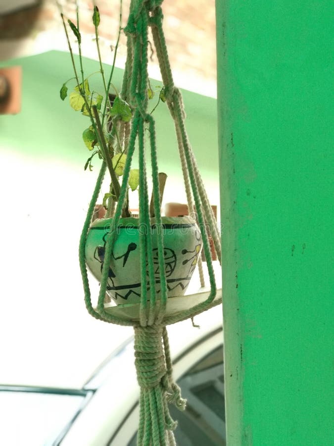 A Unique Traditional Creative Plant Pot Stock Photo - Image of ...