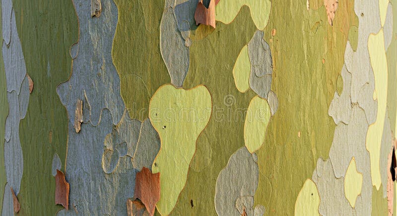 A Unique Tree Bark Texture Featuring Peeling Layers in Soft Green, Gray ...