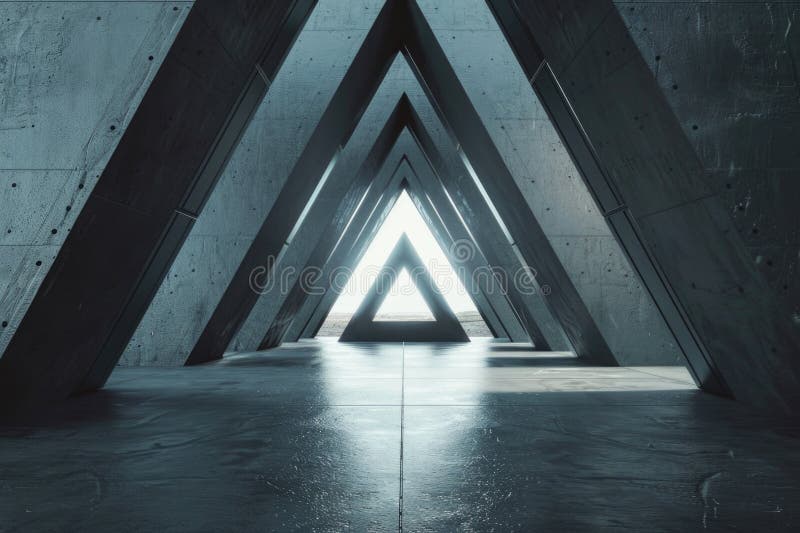 Unique Triangle Shaped Building with Light Shining through. Great for ...