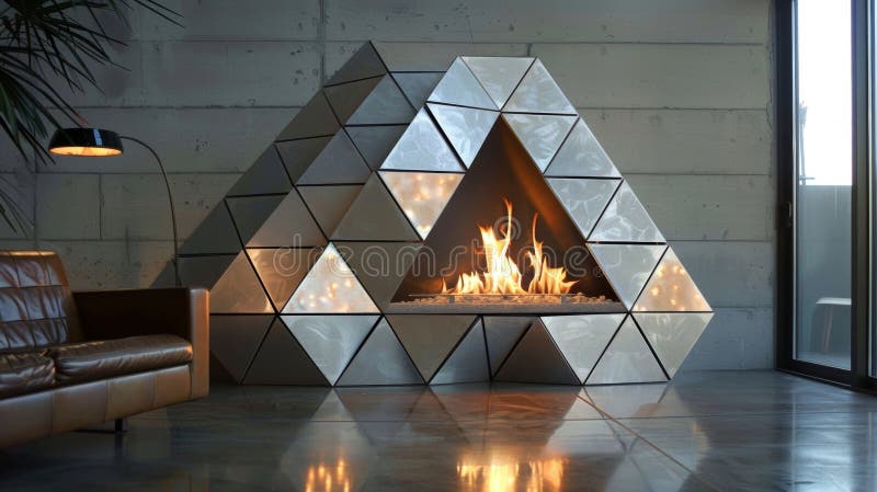 A Unique Triangular Fireplace Design Made Up of Modular Units for a ...
