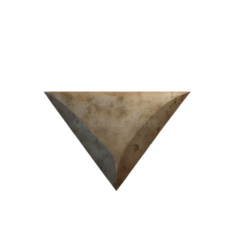 Stylized Triangular Stone Sculpture Casting Shadows on a Minimalist ...
