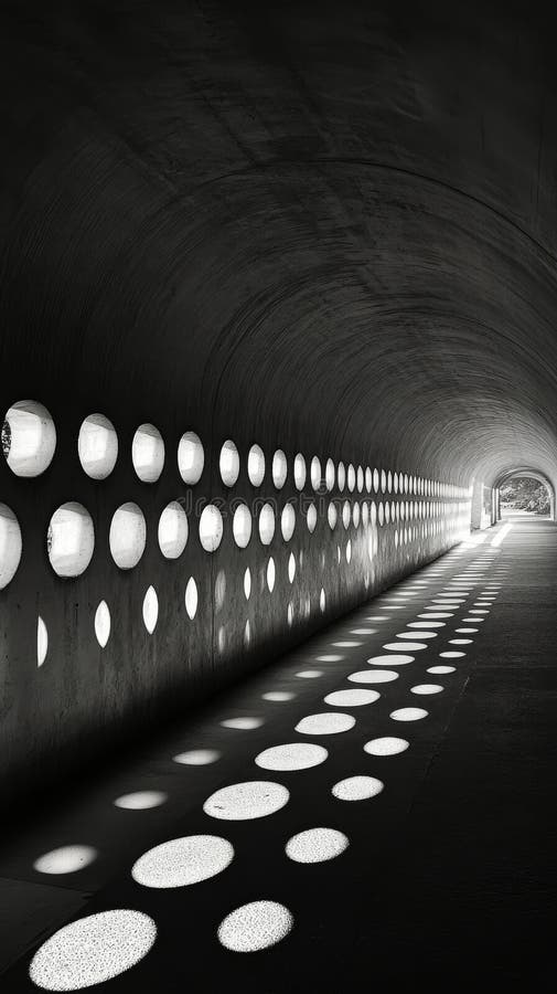 Unique Tunnel Design with Light Patterns Creating Captivating Shadows ...