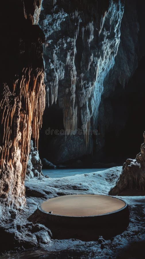 Unique Underground Cave Circular Platform Stunning Stalactite ...