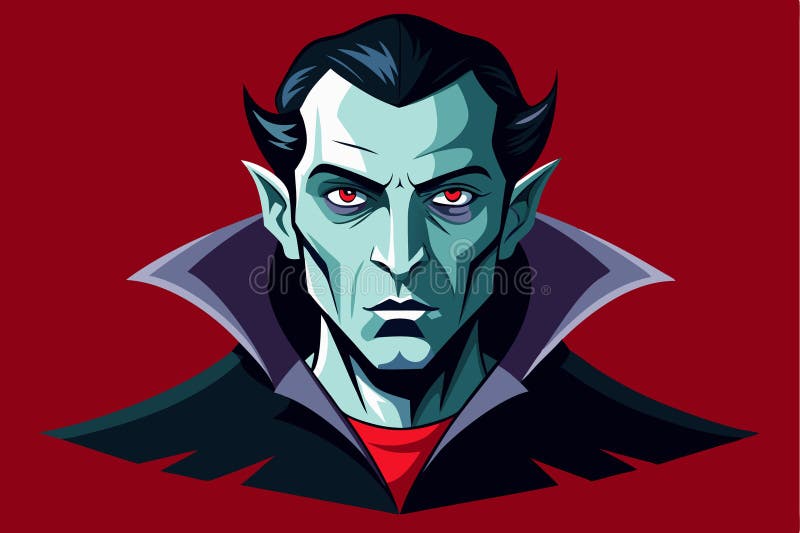 A Unique Vampire Character with Distinctive Features Against a Bold Red ...