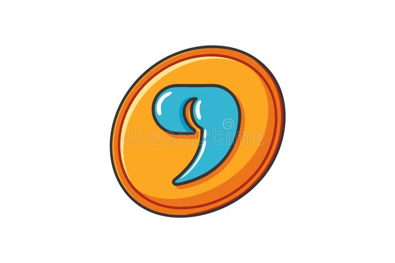 Unique Vector Artwork of a Cheerful Quotation Mark Character Designed ...