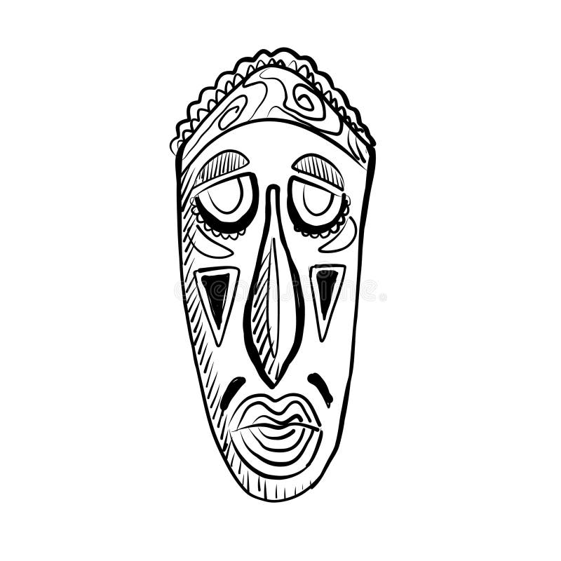 Unique Vector Illustration of an Abstract Tribal Mask with Intricate ...