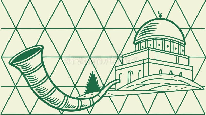 Ancient Horn Geometric Temple: Mythic Architecture, Vector Design ...