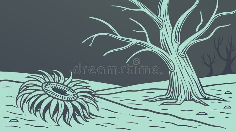 Gnarled Tree Sea Anemone, Rooted in Fantasy Nature, Vector Design ...