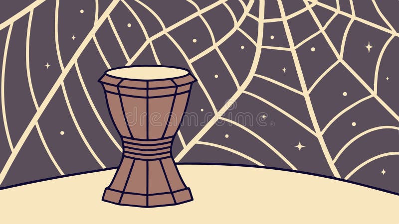 Bongo Drum in a Spider Web, Whimsical Scene, Vector Design Generative ...