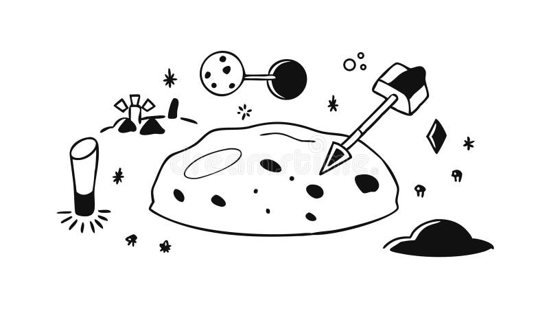 Space Exploration Planet Digging, Vector Design Generative AI Stock ...