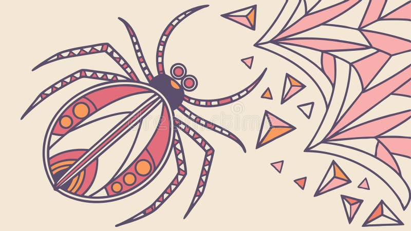 Stylized Spider Pattern. Abstract Insect Art. Vector Design Generative ...