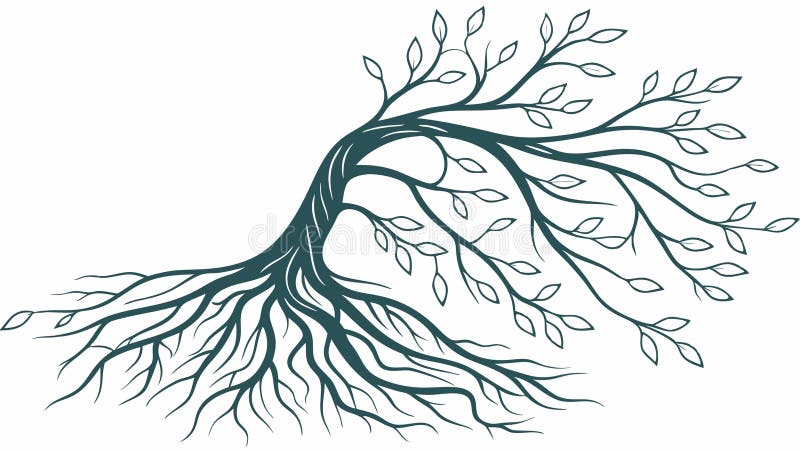 Tree with Exposed Roots, Growth and Nature Concept, Vector Design ...