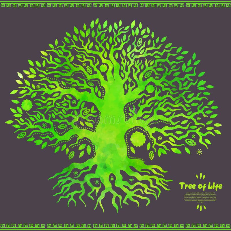Unique ethnic tree of life stock vector. Illustration of icon - 40029542