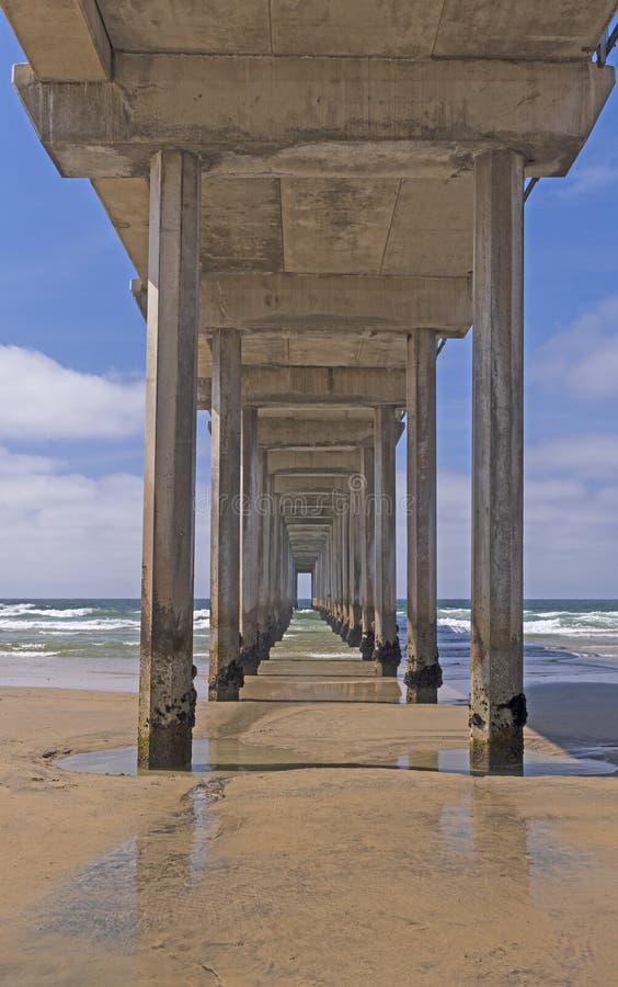 Unique View of an Ocean Pier Stock Image - Image of california ...