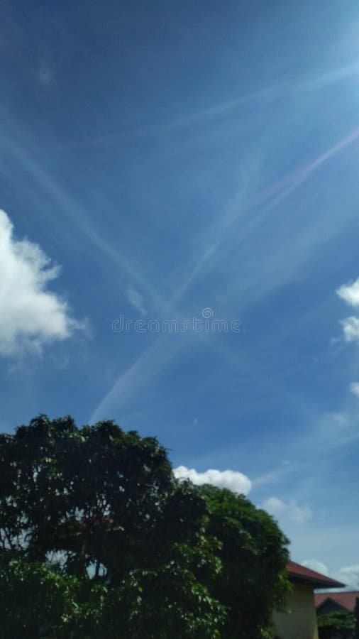 A Unique View in the Sky. Cloud Formations are Seen Forming Lines that ...