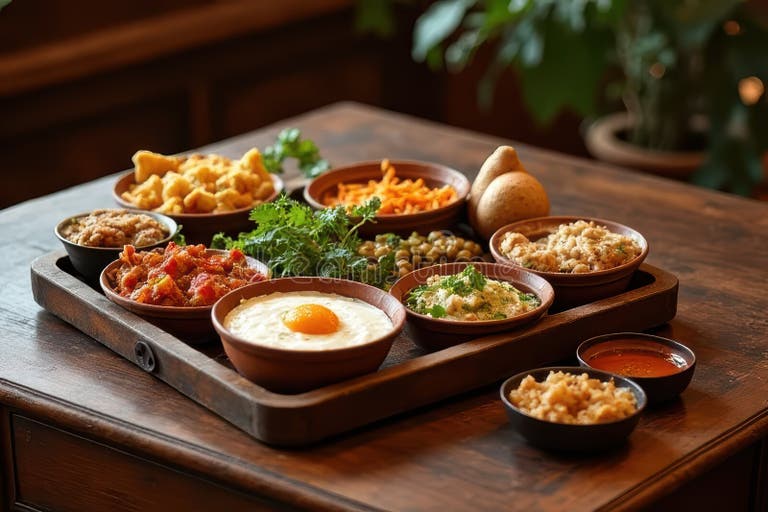 Unique Vintage Table Setting Stock Illustration - Illustration of food ...