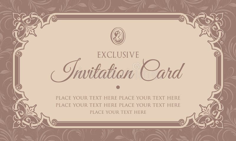 Exclusive Invitation Card Design in Vintage Style Stock Vector ...