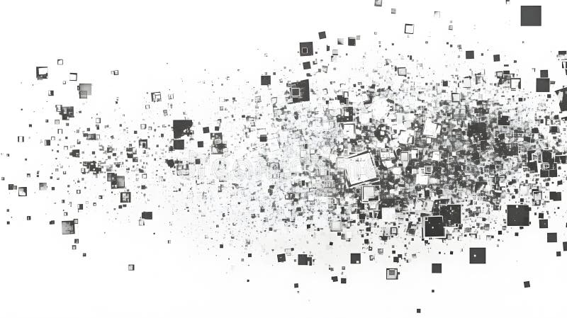 Distorted Cubes with Fragmented Particle Effects for Abstract ...