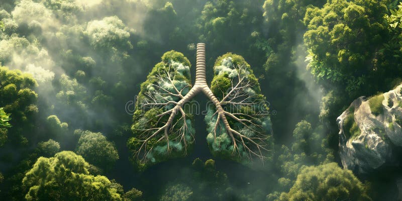 A Unique Visual of Lungs Formed by Forest Trees, Symbolizing the ...