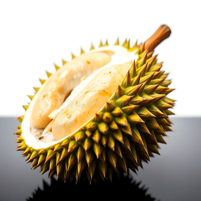 A Single Durian Fruit with Its Spiky Exterior in Focus Stock ...