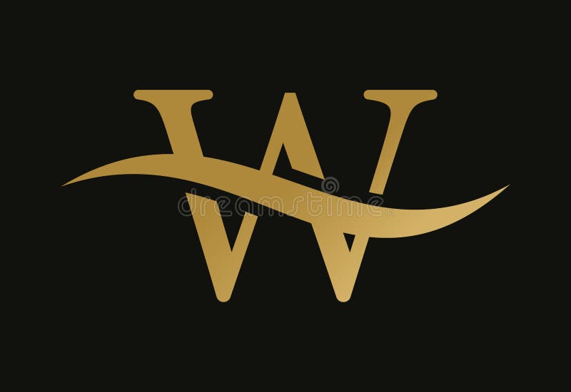W Letter Logo Design, with Swoosh, Vector Design Concept Stock ...