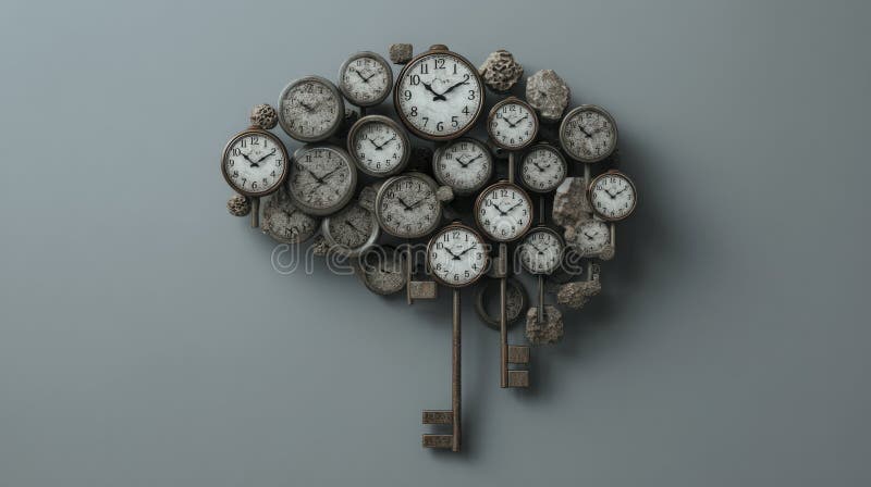 Unique Wall Art Featuring a Creative Design Made of Multiple Clocks ...