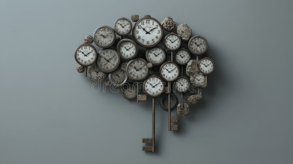 Unique Wall Art Featuring a Creative Design Made of Multiple Clocks ...