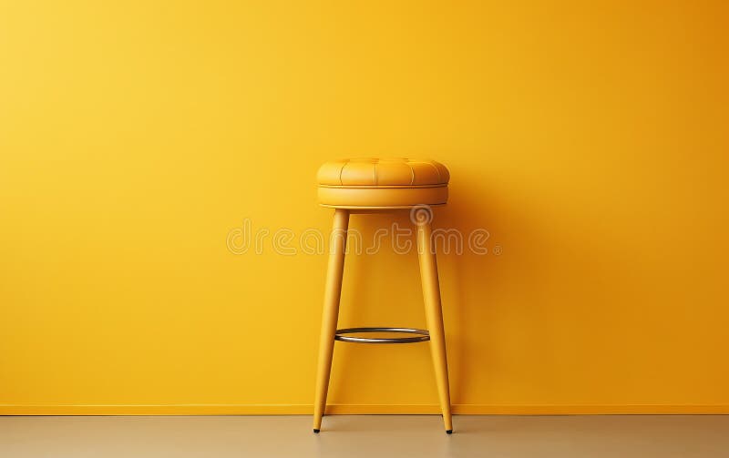 Unique Wall-Mounted Yellow Bar Seating -Generative Ai Stock ...