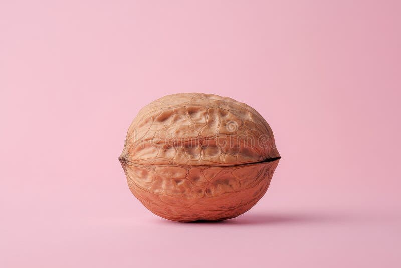 Unique Walnut Resting on a Soft Pink Backdrop Highlights Nature S ...