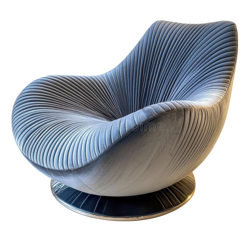 Unique Wave Shaped Chaise Lounge with Soft Blue Upholstery Stock ...