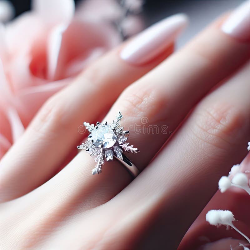 Snowflake Wedding Ring stock illustration. Illustration of marriage ...