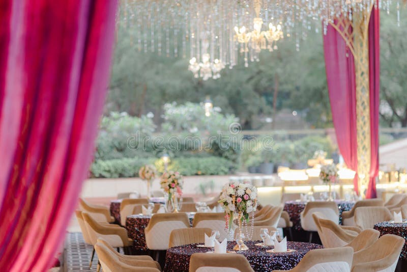 Unique Wedding Table Setting Stock Photo - Image of india, interior ...