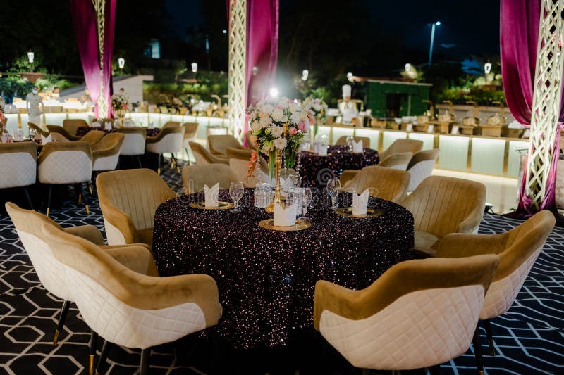 Unique Wedding Table Setting Stock Photo - Image of event, bride: 282310906