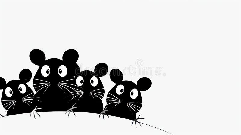 Unique White Background with Mouse and Rat Silhouettes, a Pack of ...