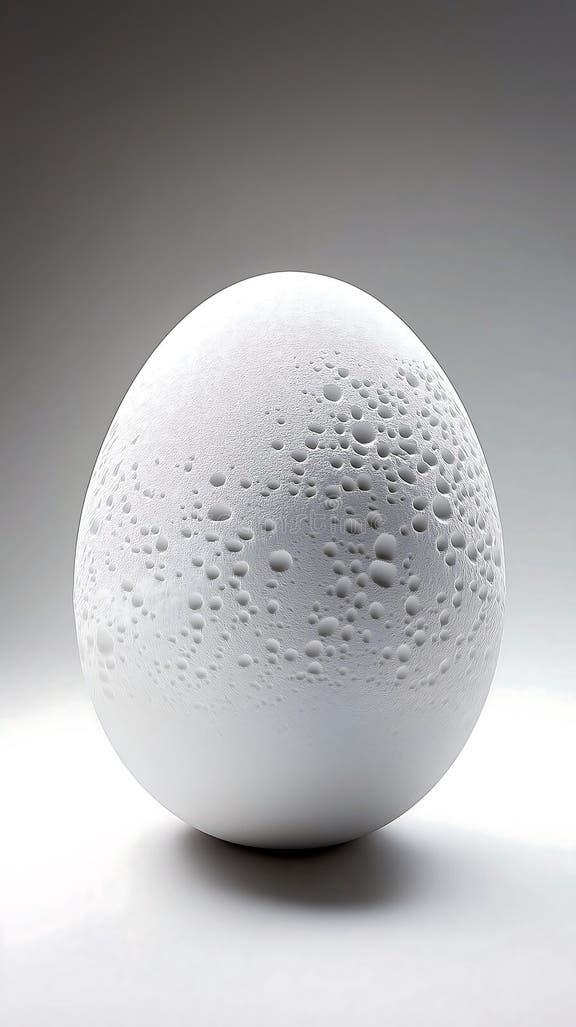 Unique White Egg with Textured Surface in Minimalist Setting Stock ...