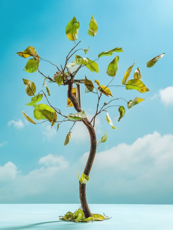 Creative Windmill Crafted from Branches and Leaves Showcasing ...