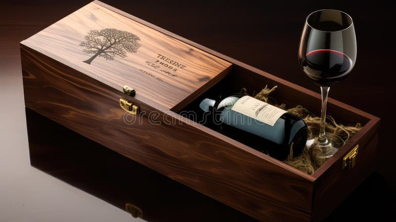 Unique wine gift box stock illustration. Illustration of surprise ...