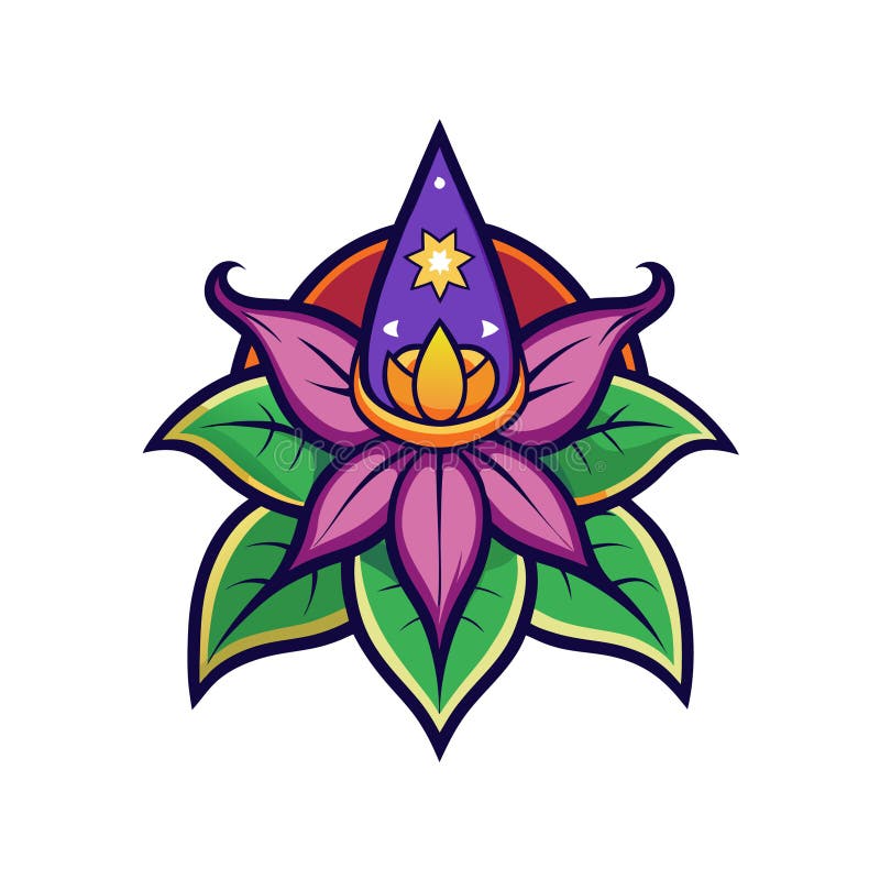 Unique Wizard Flower Illustration in Bold Style Stock Photo ...