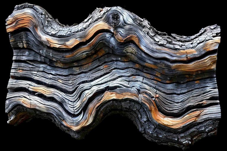 Unique Wood Grain Pattern in Tree Trunk Cross-Section with Wavy ...
