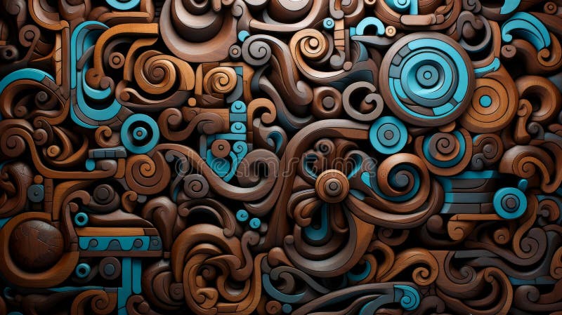 Unique Woodcut Patterns Featuring Earth Tones and Intricate Details ...