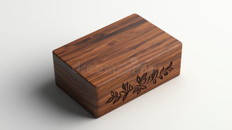 Unique Wooden Keepsake Box Featuring an Engraved Design, Showcasing ...