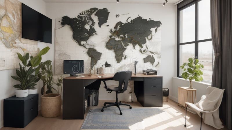 A Uniquely Designed Home Office Space that Radiates Creativity, Stock ...
