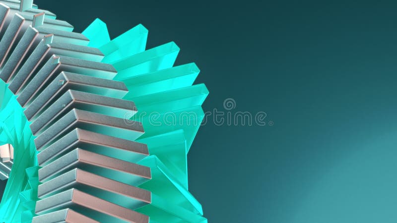 A Uniquely Designed Mint Green Gear Featuring Metallic Teeth, Crafted ...