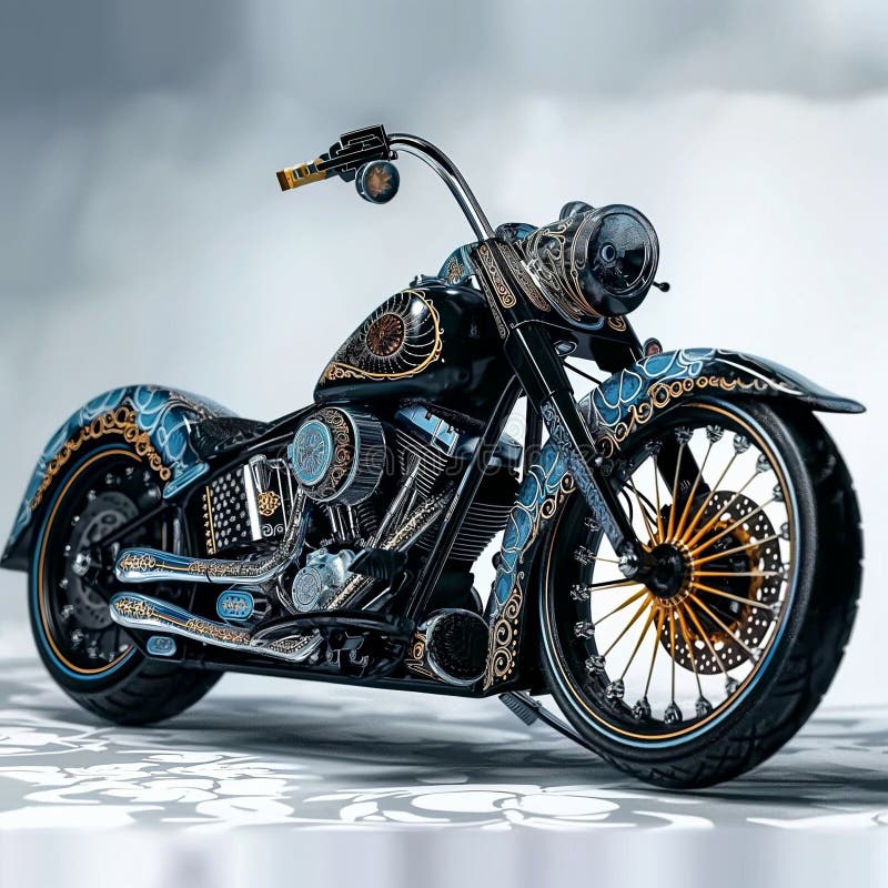 Uniquely Pattrned Motorcycles Stock Illustration - Illustration of ...