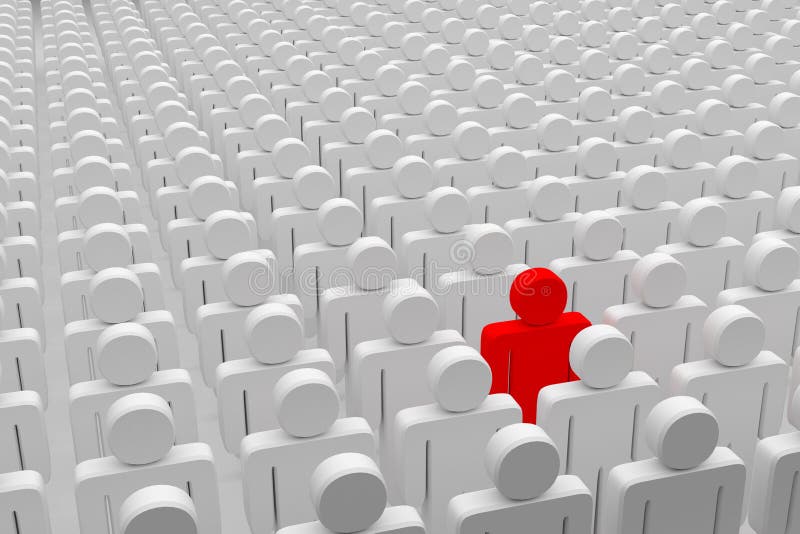 People In Rows But One Is Different Stock Illustration - Illustration ...