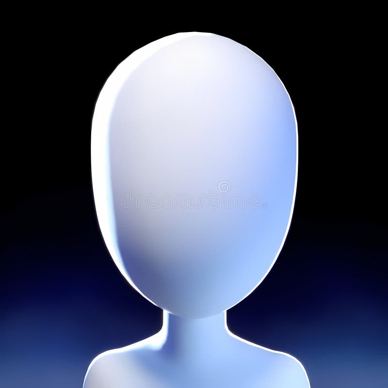 Unisex Default Profile Picture, a White Faceless Person with a Black ...
