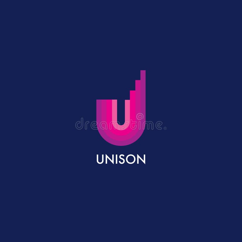 Unison Logo. Pink U Monogram. Diagram Up, Equalizer, Music Logo Stock ...
